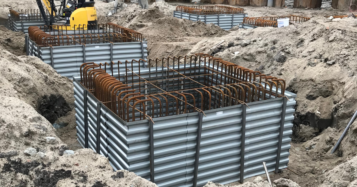 Verloren bekisting voor betonnen funderingen | Hakron Nederland